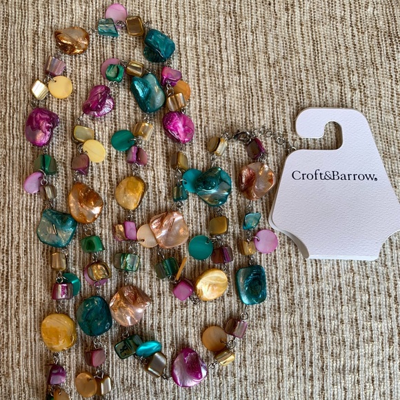 croft & barrow | Jewelry | Nwt Croft Barrow Multi Color Sparkly Shell ...